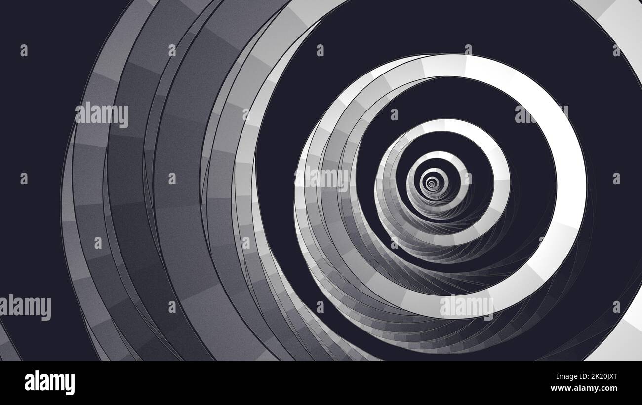 Grayscale Trippy Abstract Circular Tunnel Fractal Background Dark ...