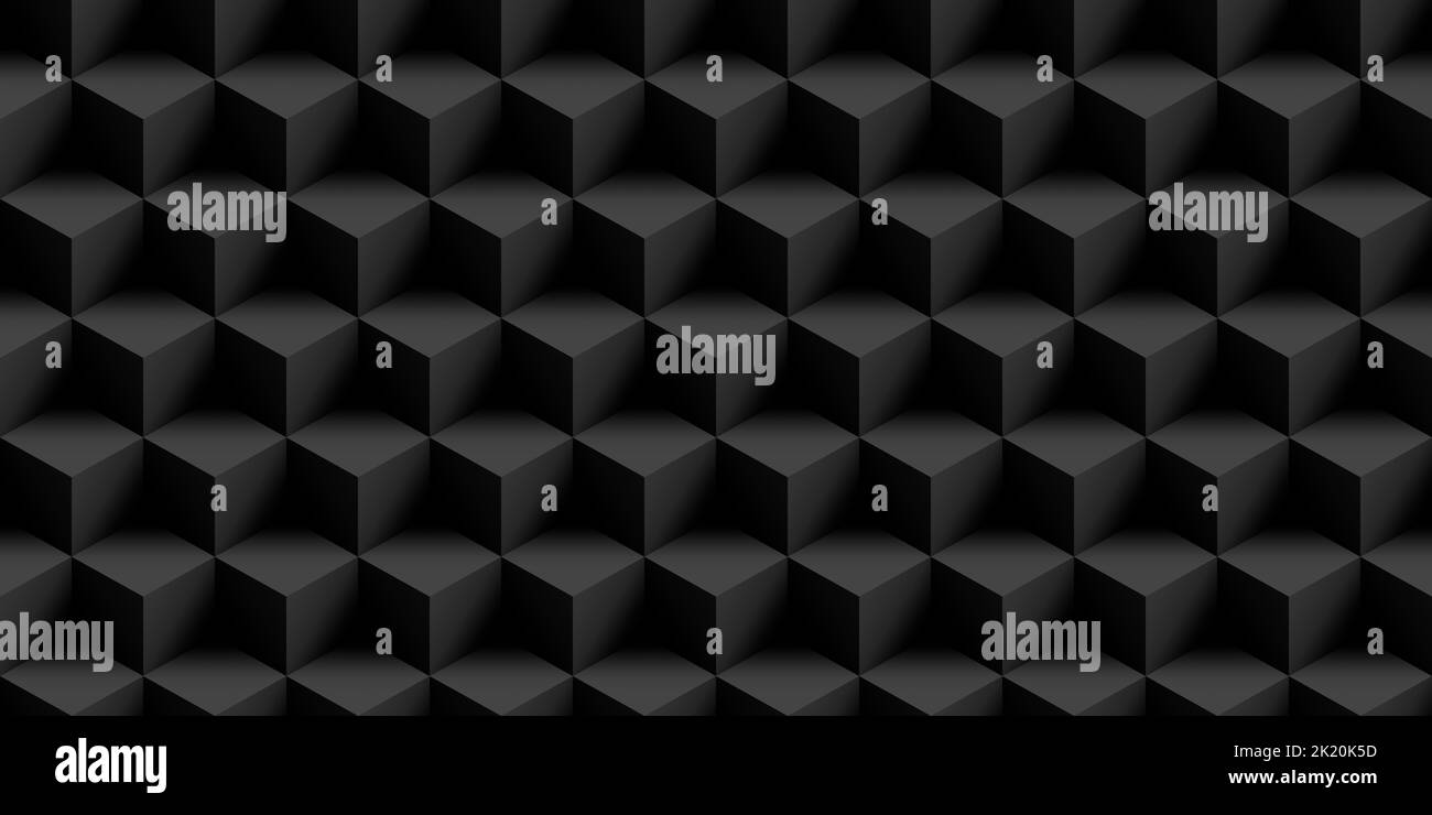 Seamless Abstract Minimal Black Isometric Cubes Background Texture Elegant Modern Geometric