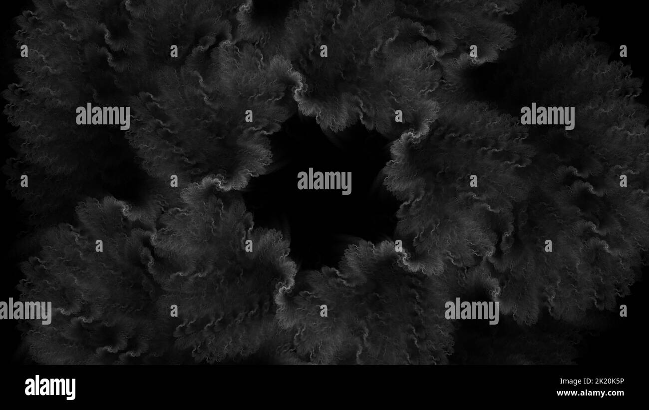 Black abstract soft fluffy string flower wallpaper background. Elegant ...