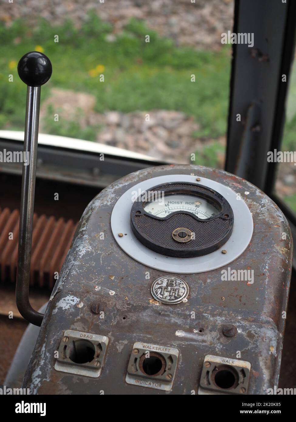 Inside the operator's cab of the Ransomes and Rapier W1400 walking ...