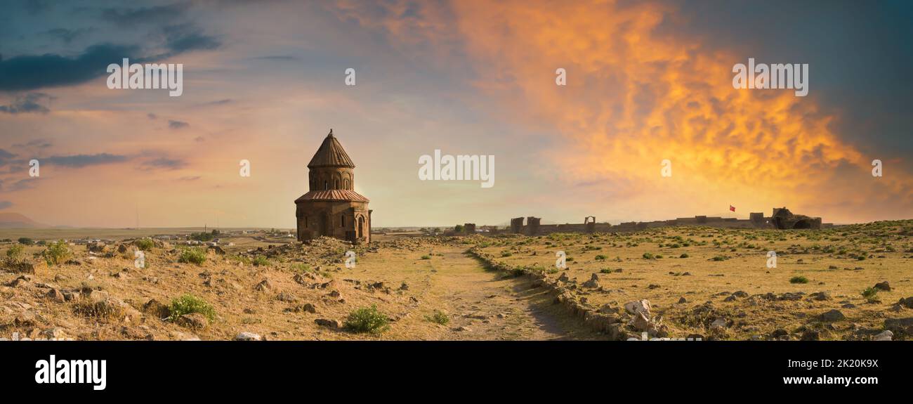 Sunrise time in the ancient city of Ani. Turkey's most important ...