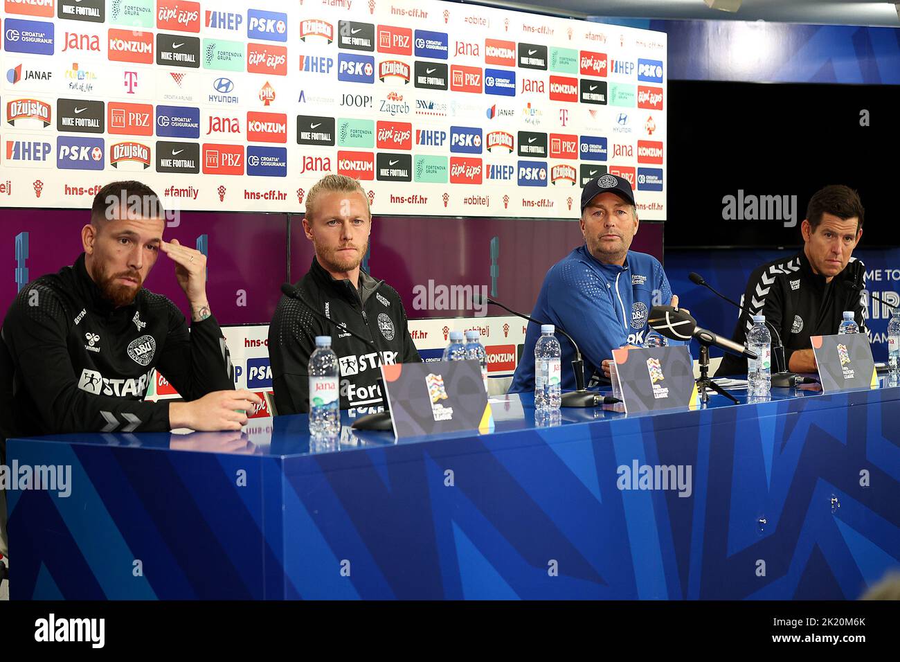 Danish football manager Kasper Hjulmand and football players Pierre ...