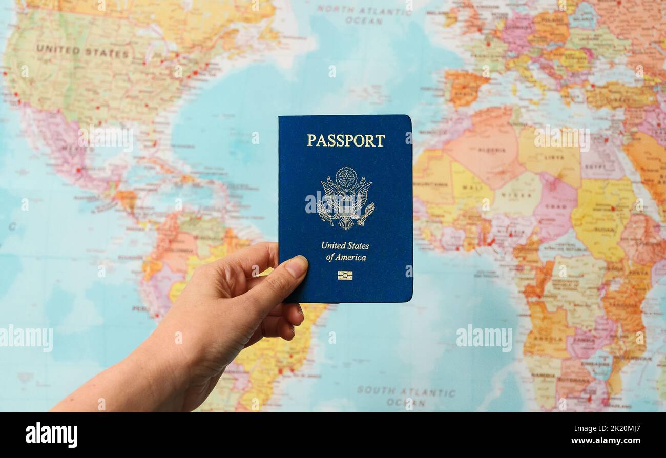 American passport map hi-res stock photography and images - Alamy