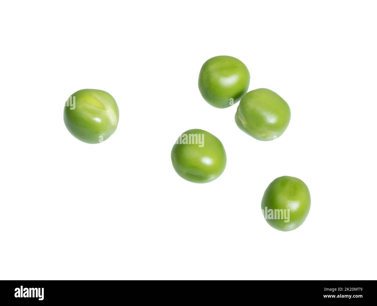 Fresh green peas isolated on white background. Pile of green wet pea ...