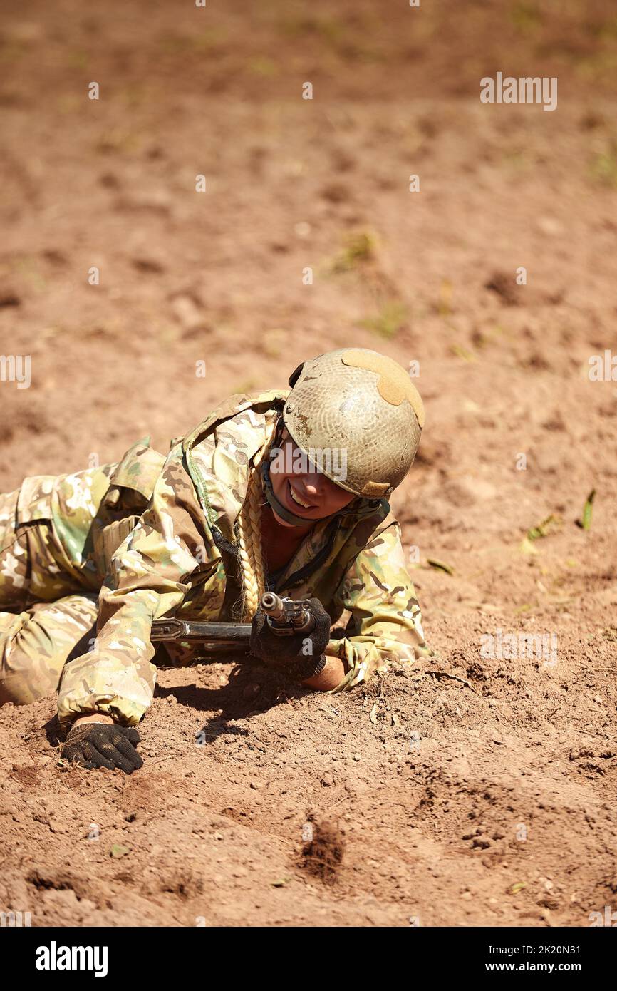 Special forces soldier with weapon take part in military maneuver. War ...