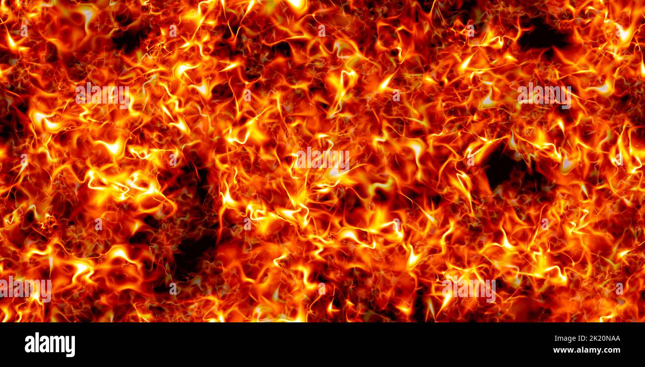 Seamless burning wild fire flames background texture. Tileable red and ...