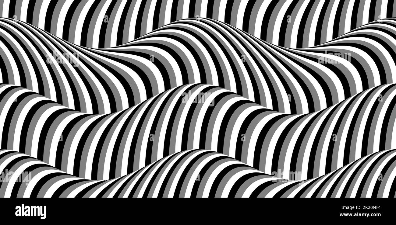 Seamless retro sea wave pattern in black and white monochrome greyscale ...