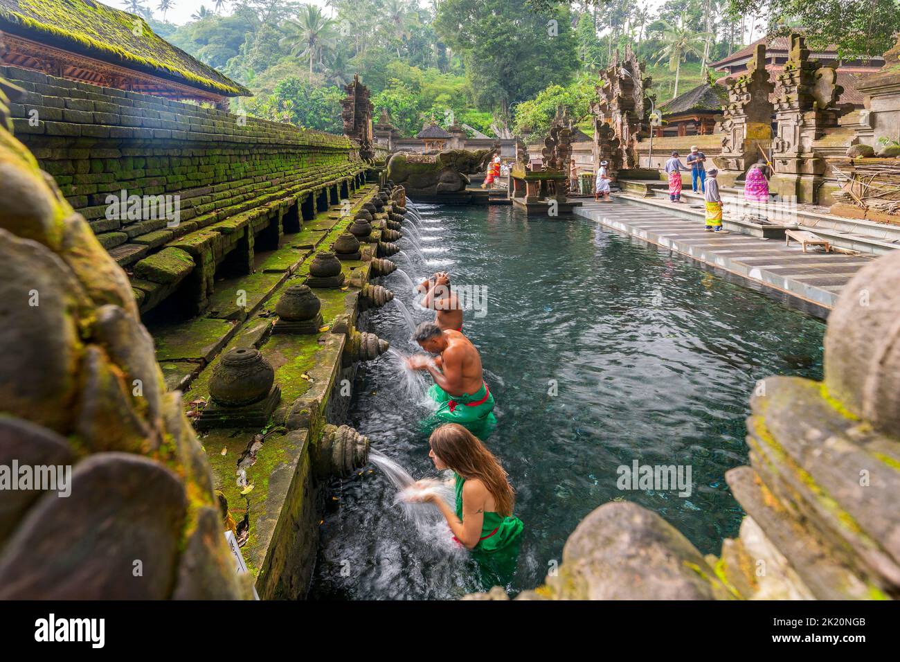 Bali, Indonesia - september 01,2022: Unidentified tourist at the holy ...