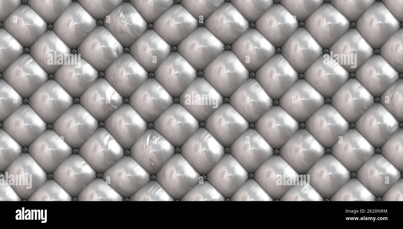Seamless luxury grey leather padded upholstery background texture ...