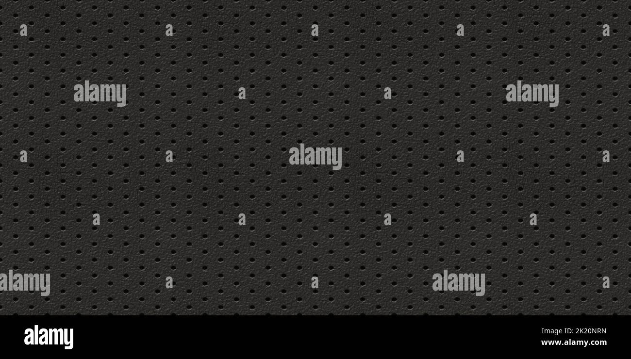 Seamless perforated black leather background texture. Tileable trendy ...
