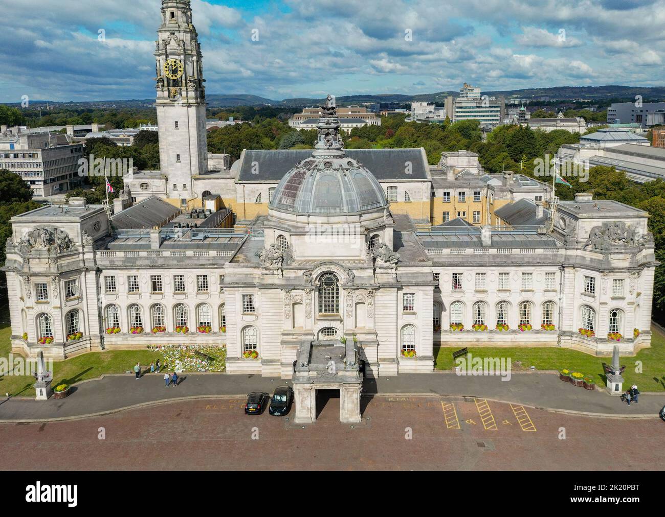 Cardiff, Wales - September 2022: Aerial view of the front of the City ...