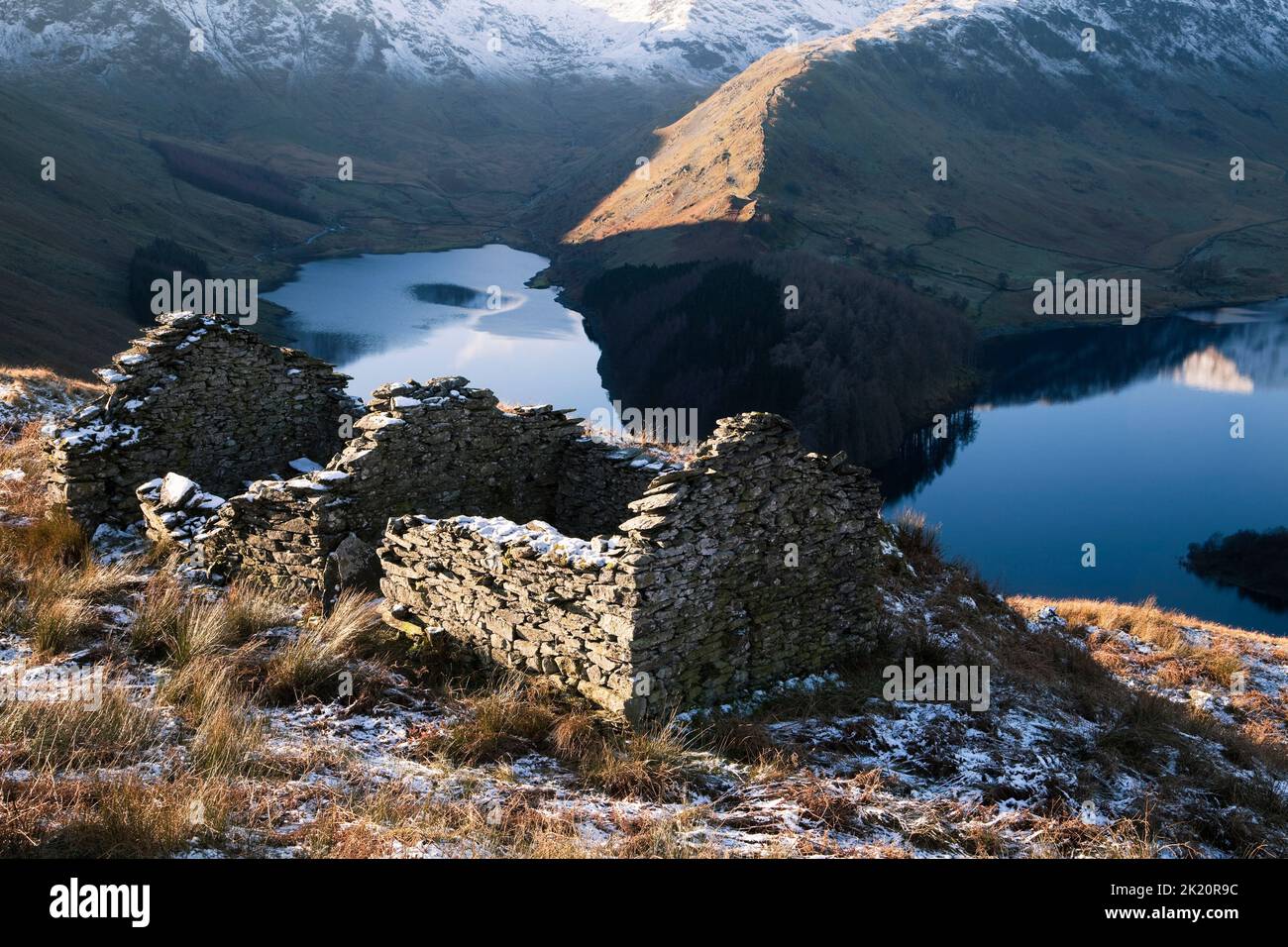 A ruined building on the Corpse Road above Haweswater, in the English ...