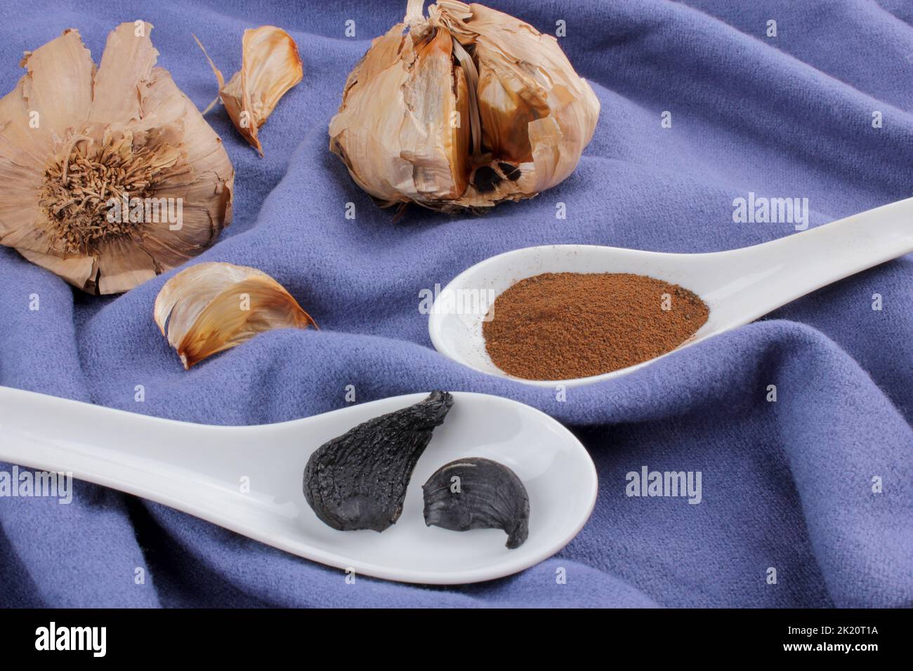 Black garlic made by fermenting process. Fermented foods. Healthy food ...