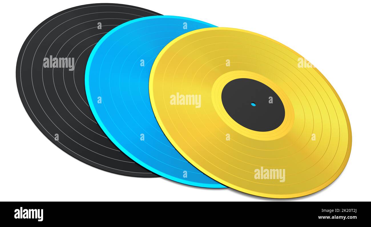 Set of vinyl LP records with label isolated on white background Stock ...