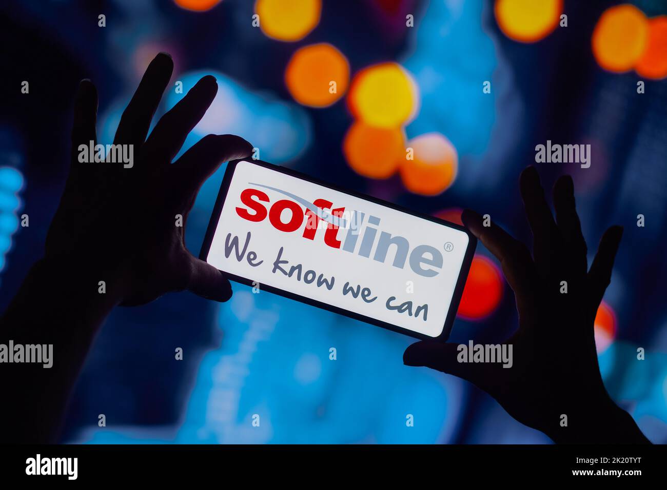 In this photo illustration, the Softline Holding logo seen displayed on ...