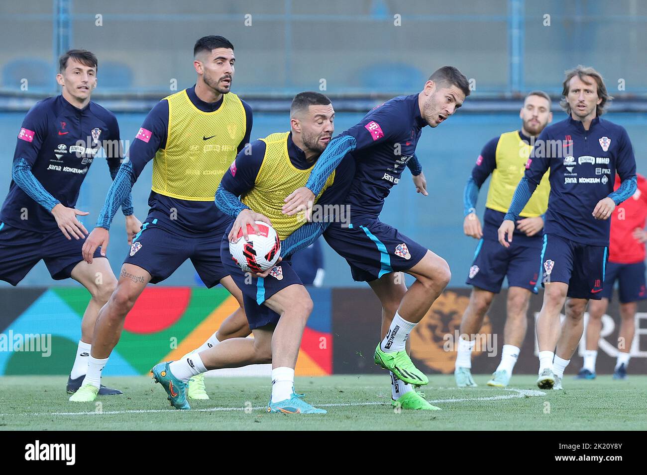 Zagreb, Croatia on September 21, 2022. Croatian national team players ...