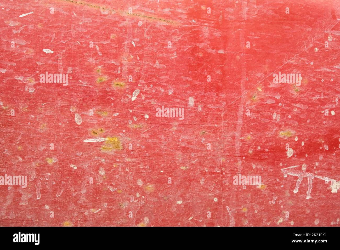 The texture of old painted iron. Red background with rust. Worn iron ...