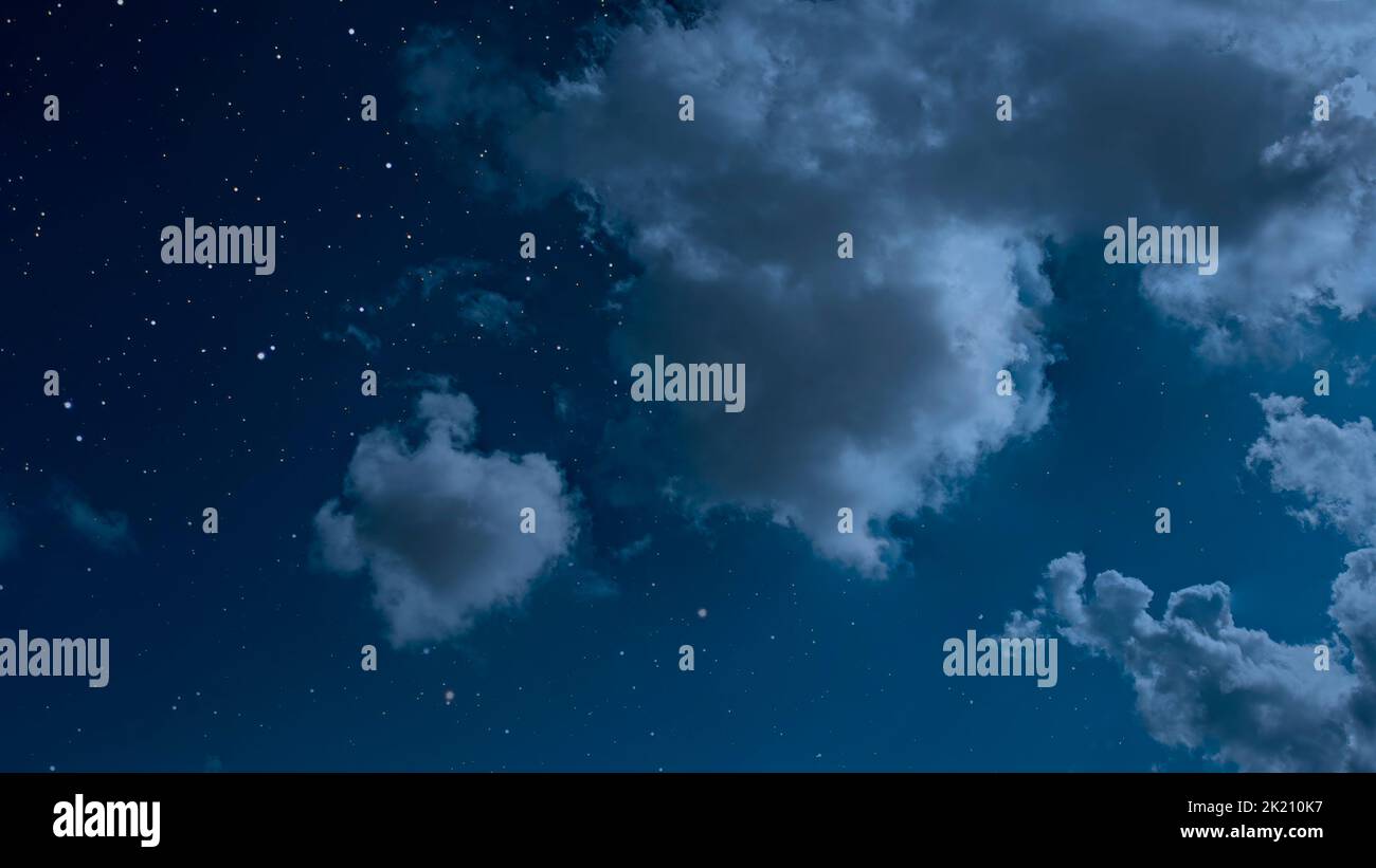 Beautiful starry night sky with clouds Stock Photo - Alamy