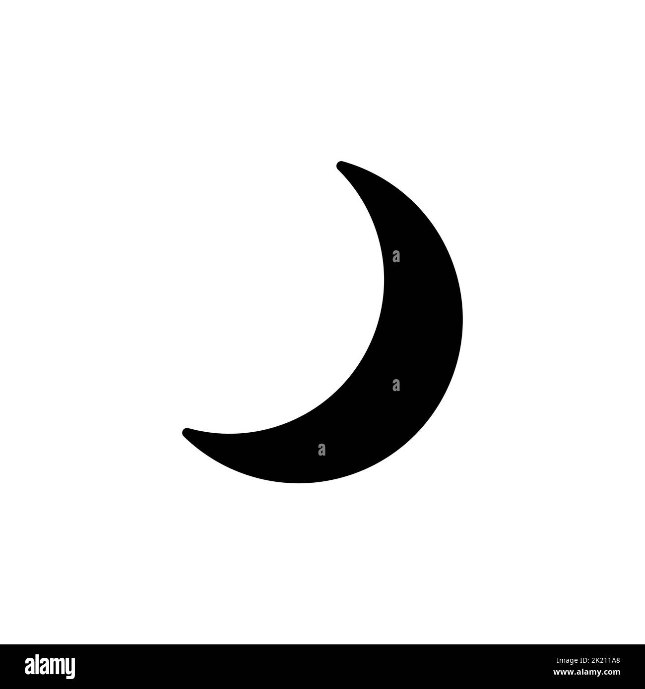 Moon, Night, Moonlight, Midnight Thin Line Icon Vector Illustration ...
