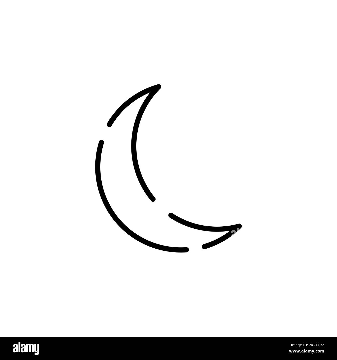 Moon, Night, Moonlight, Midnight Thin Line Icon Vector Illustration ...