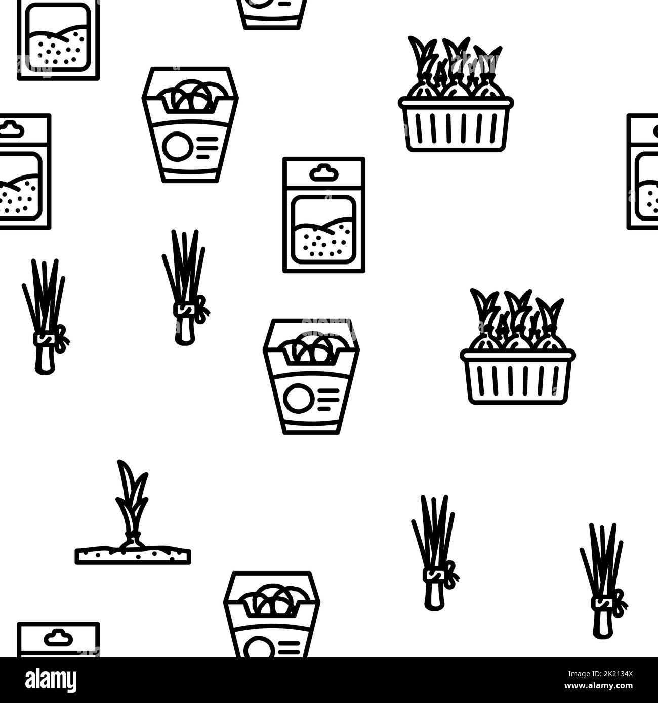 onion white red food vegetable vector seamless pattern Stock Vector ...