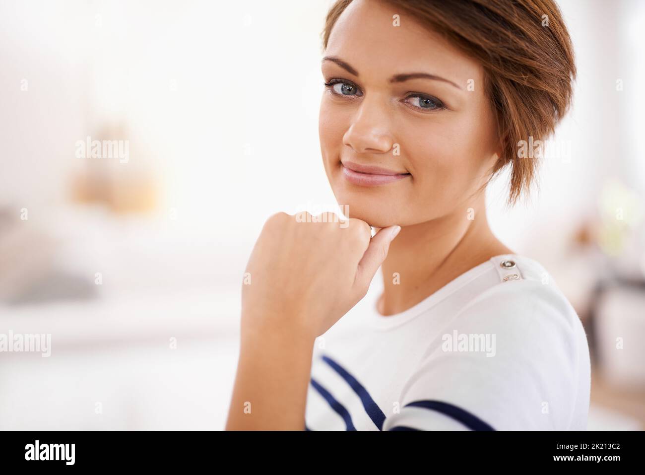 Beauty comes from inner confidence. Portrait of attractive young woman ...