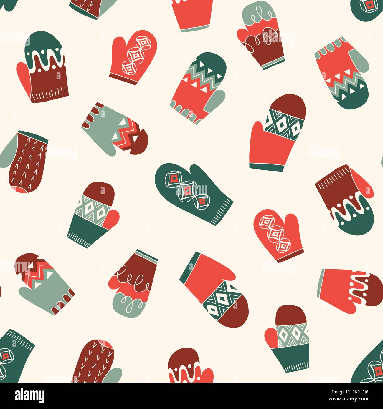 Knitted wool mittens seamless Stock Vector Images - Alamy