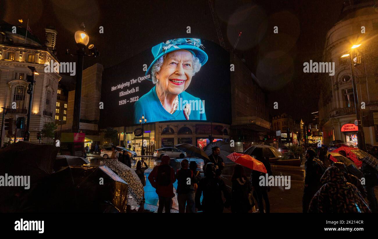 A digital announcement is put up on Piccadilly Lights at Piccadilly ...