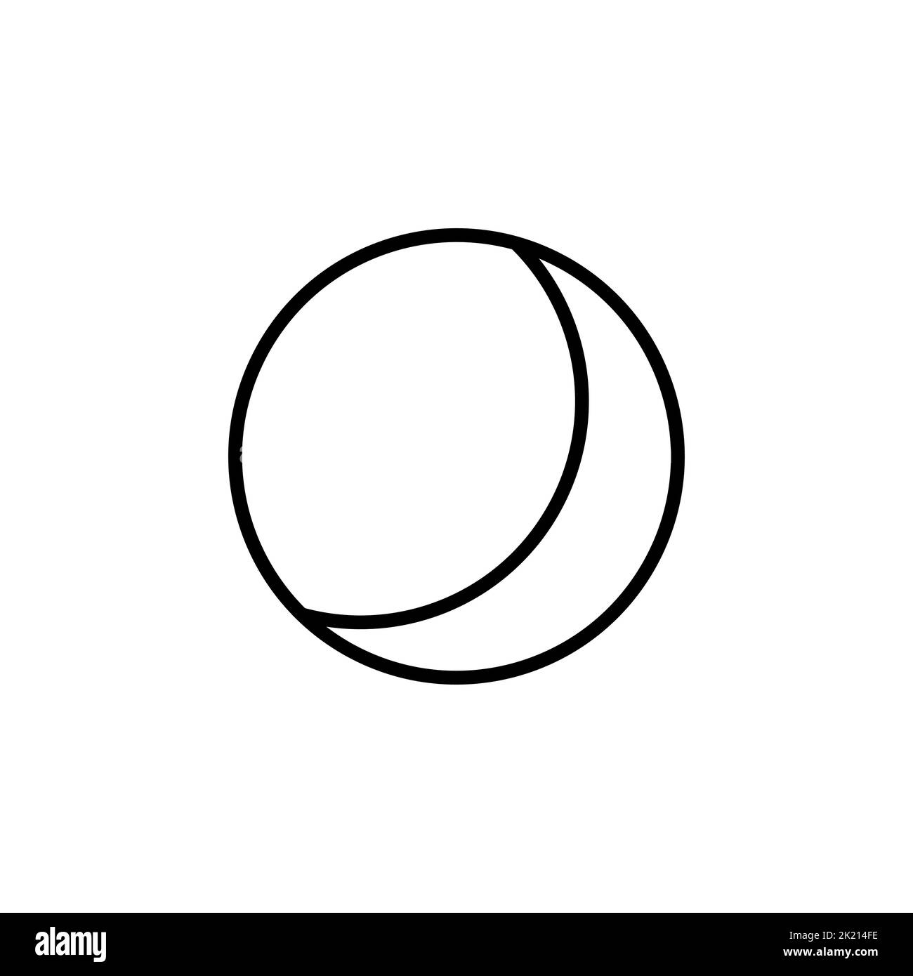 Moon, Night, Moonlight, Midnight Thin Line Icon Vector Illustration ...