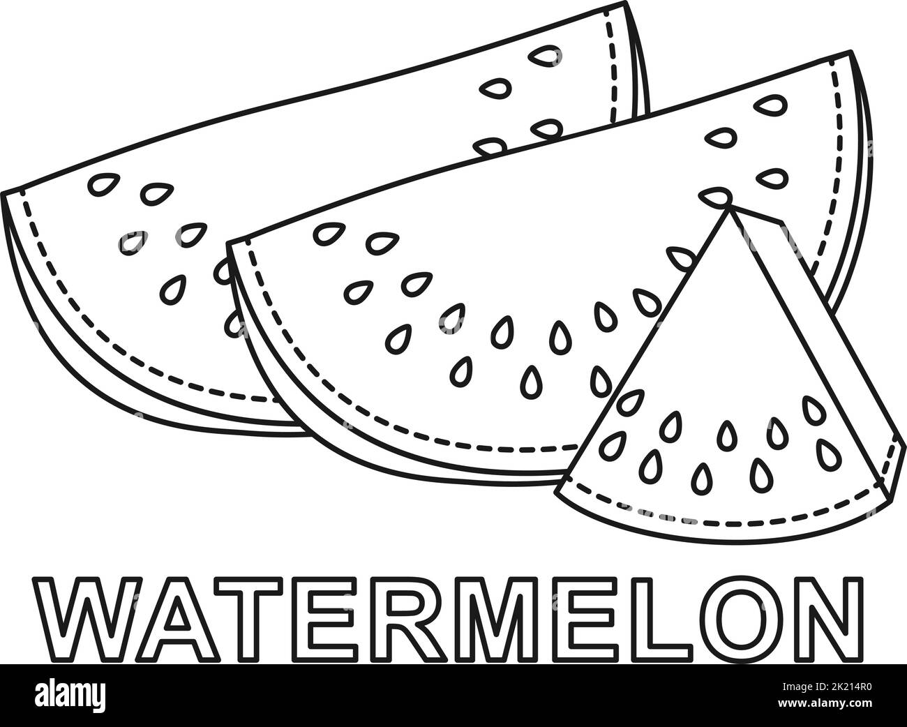 Black and white line art ripe sliced up watermelons Coloring book page ...