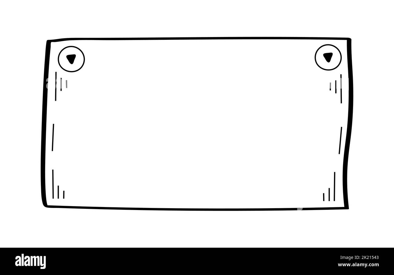 Paper empty sheet in doodle style. Sketch stikers vector illustration ...