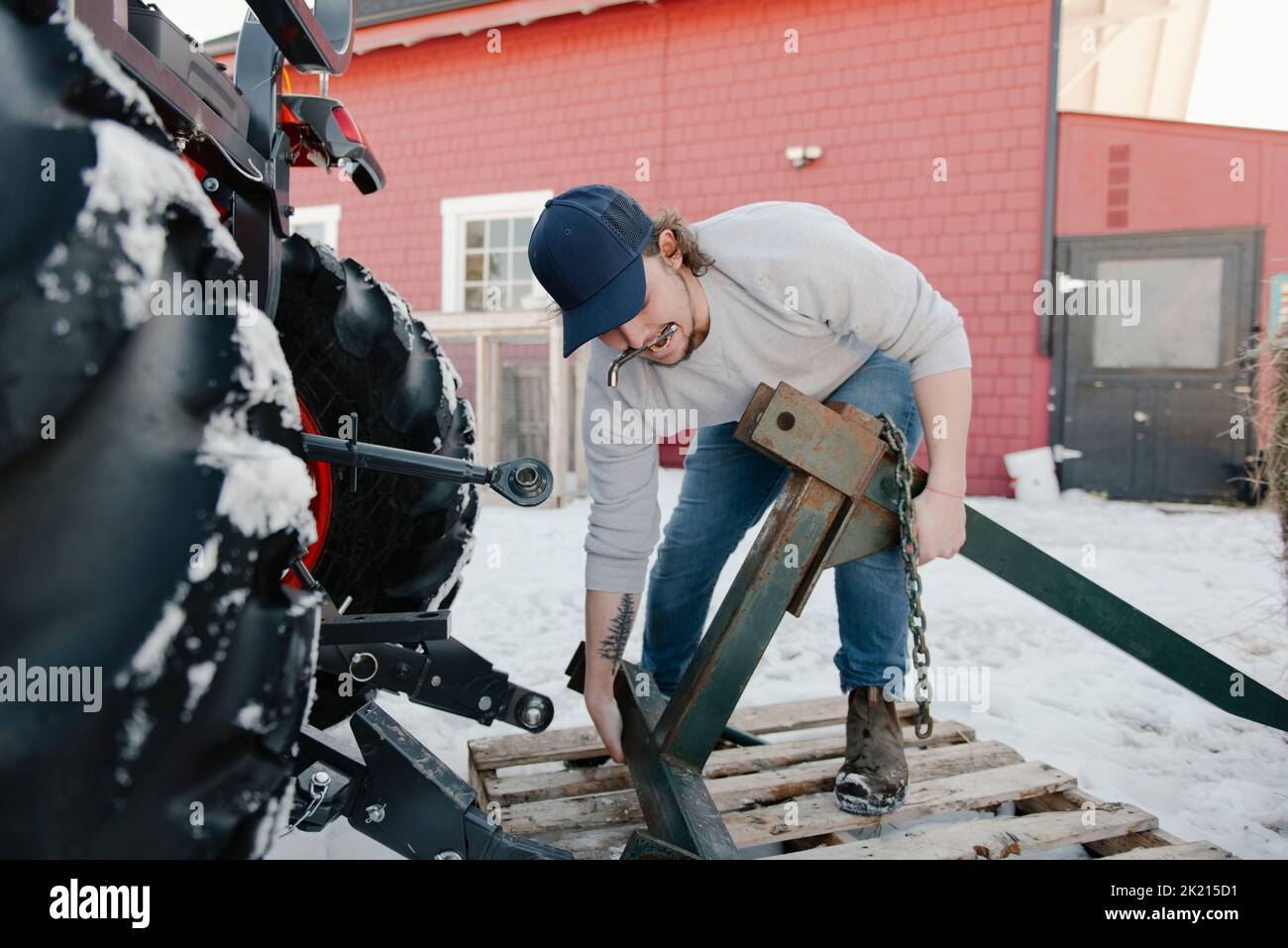 Young man on farm hi-res stock photography and images - Alamy