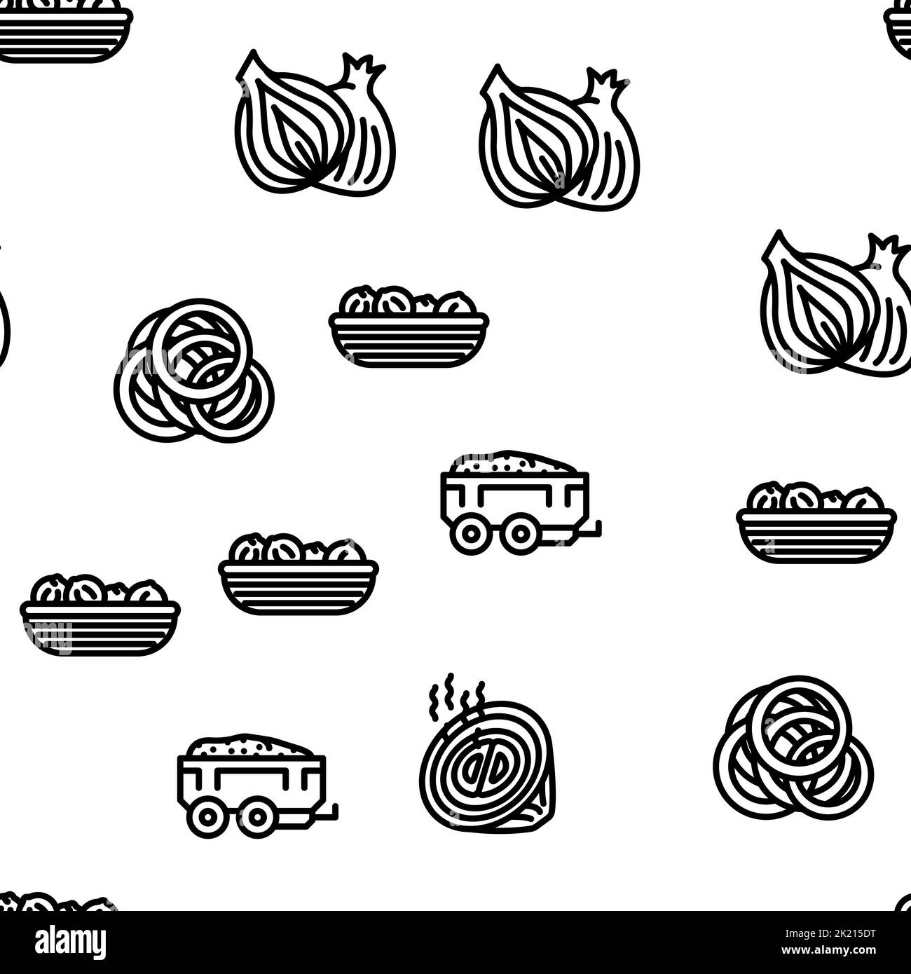 onion white red food vegetable vector seamless pattern Stock Vector ...
