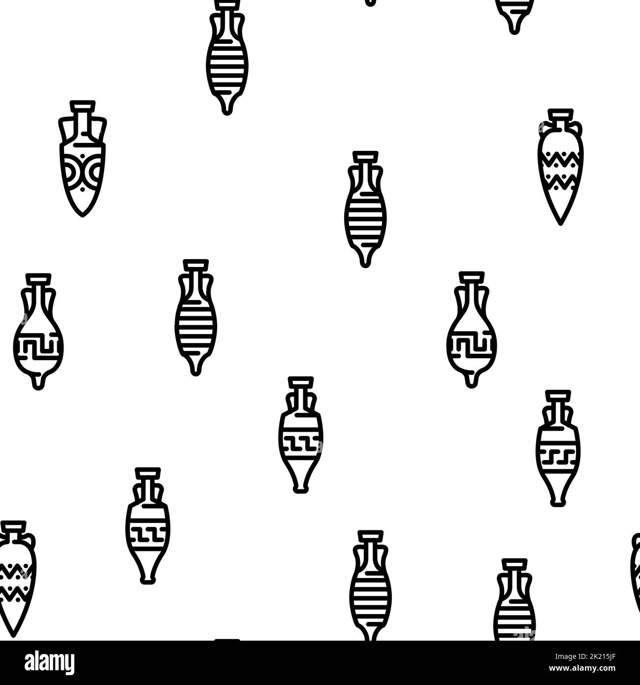 Amphora Antique Earthenware Jar vector seamless pattern Stock Vector ...