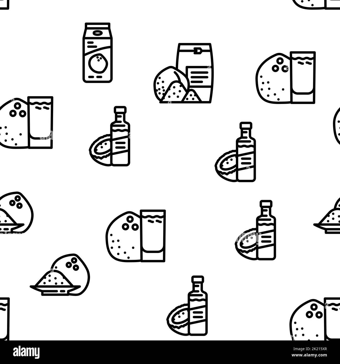 coconut coco fruit white tropical vector seamless pattern Stock Vector ...