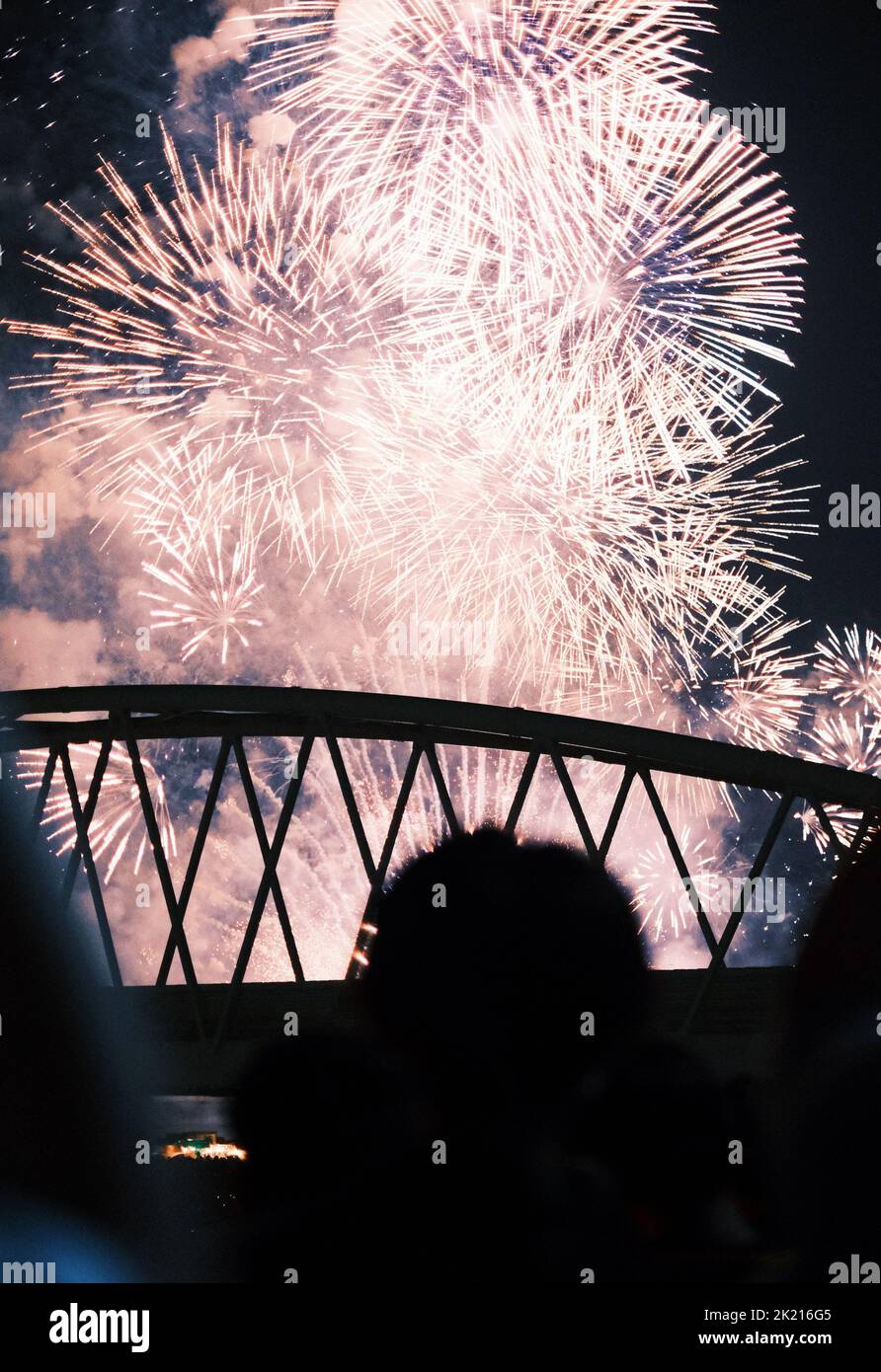 Beautiful fireworks display with lots of colorful bursts Stock Photo ...