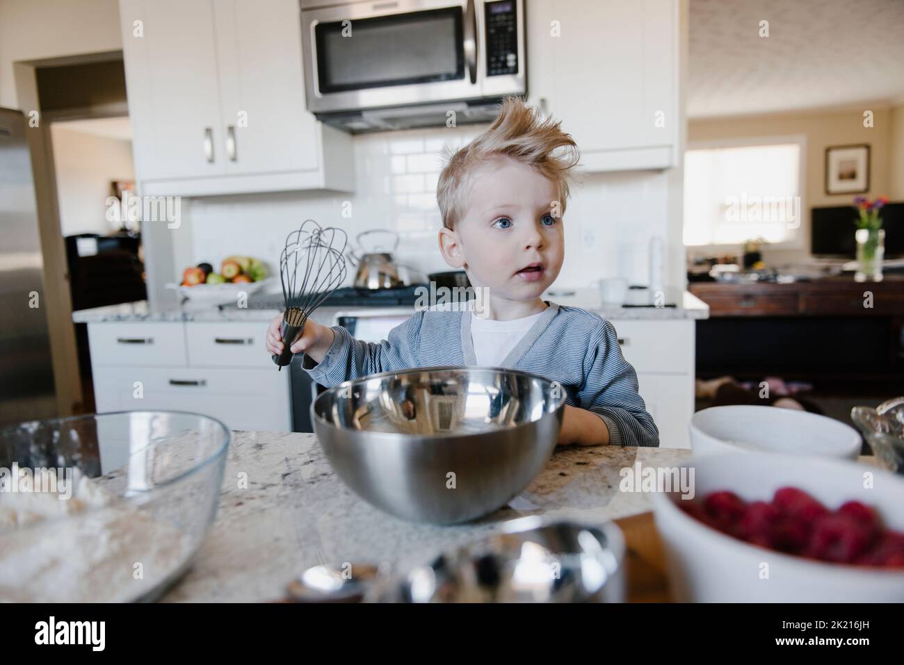Boy in the kitchen hi-res stock photography and images - Alamy