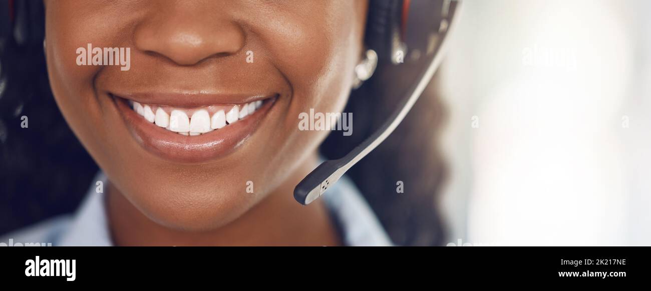 Customer support employees listening clients hi-res stock photography ...