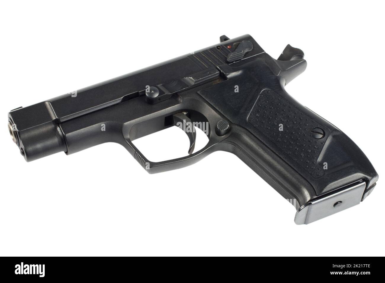 lock and load handgun weapon isolated on white background Stock Photo ...