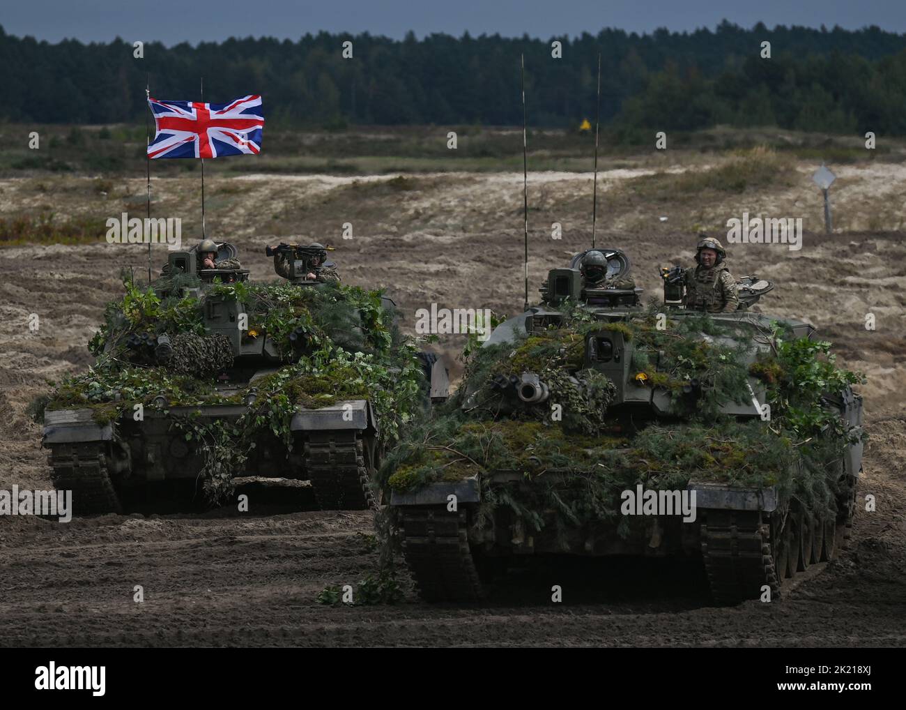 NOWA DEBA, POLAND. 21 September 2022. British Challenger tanks ...