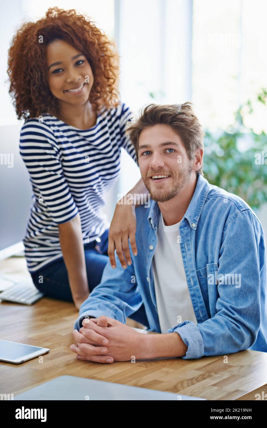Two multiracial business people colleagues hi-res stock photography and ...