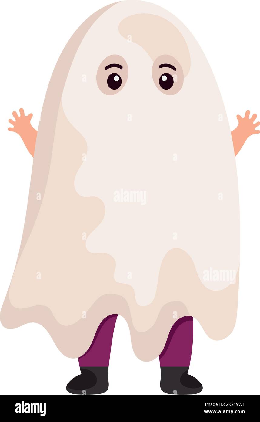 boy with ghost costume Stock Vector Image & Art - Alamy