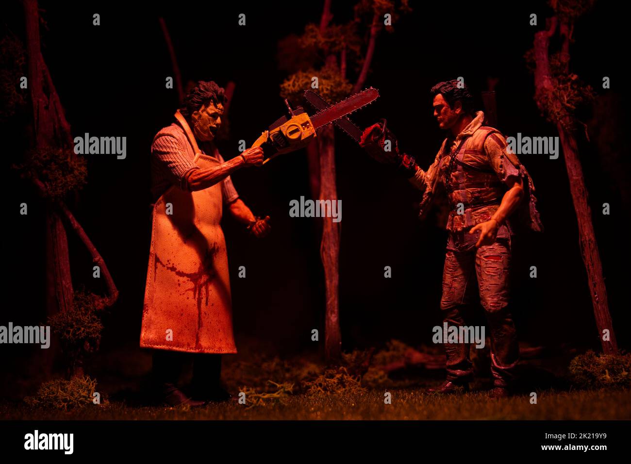 Leatherface vs Ash Stock Photo - Alamy