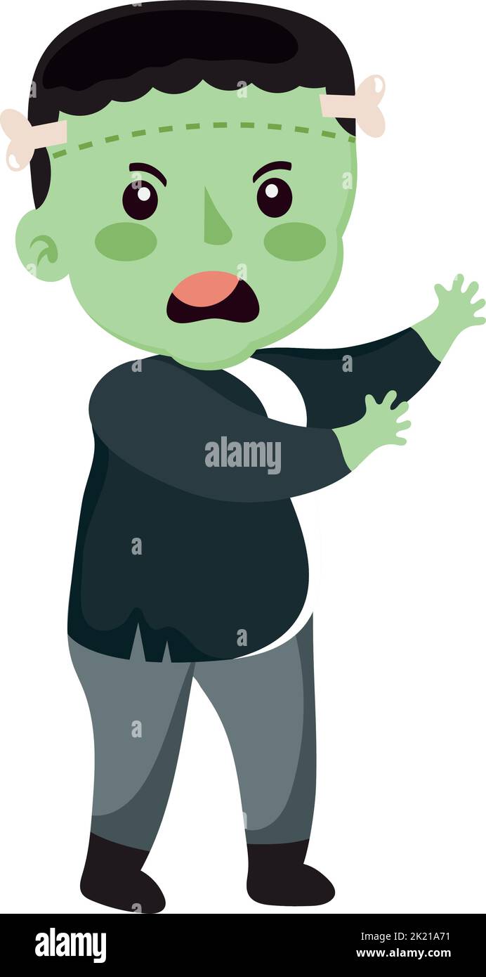 boy with frankenstein costume Stock Vector Image & Art - Alamy