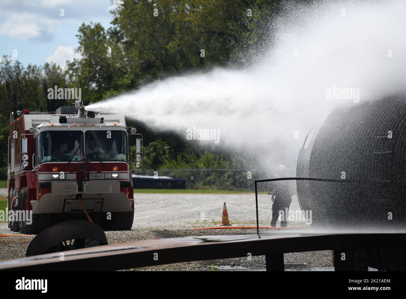 Firefighters the 445th Civil Engineer Squadron, put out an aircraft ...