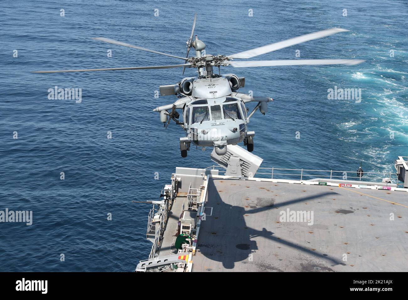An MH-60S Nighthawk, attached to the "Tridents" of Helicopter Sea ...