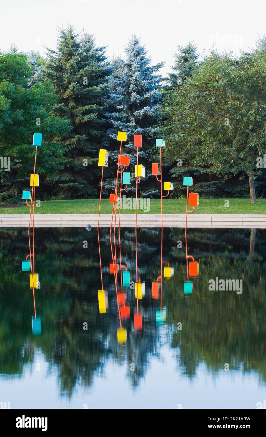 Birdhouse exhibition in water baisn at Biosphere museum at Jean-Drapeau ...