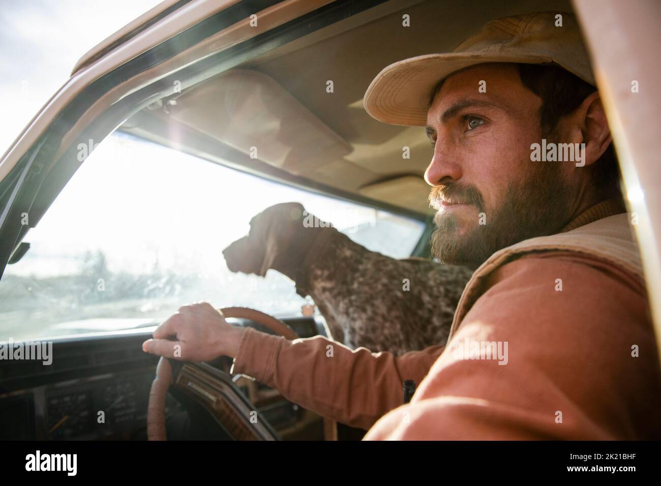 Dog and man side view hi-res stock photography and images - Alamy