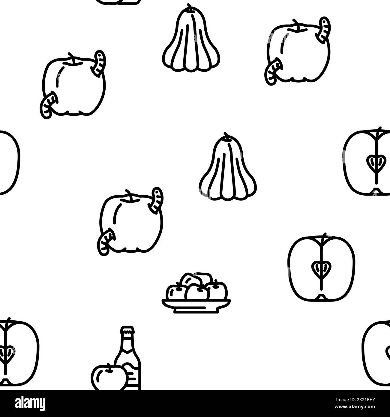 apple red food green leaf freash vector seamless pattern Stock Vector ...