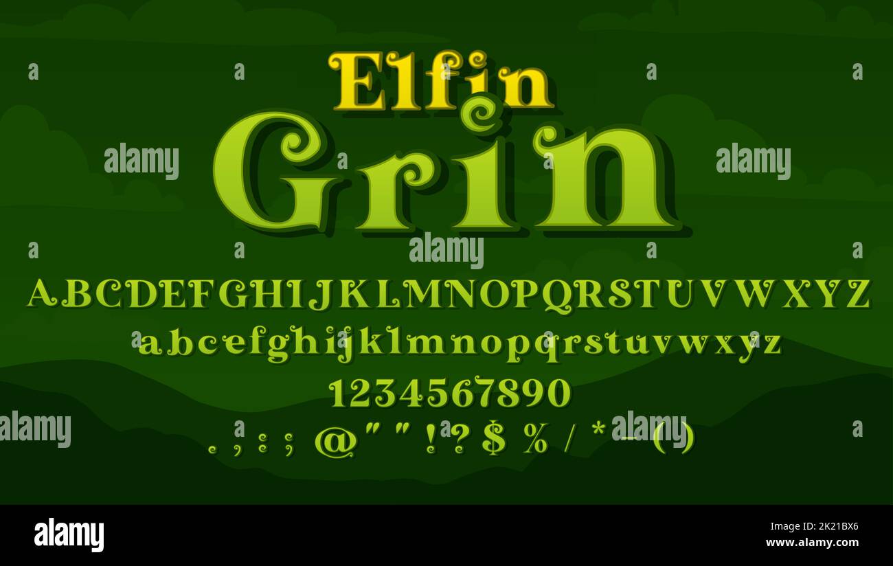 Magic font, Medieval typeface or fairy type alphabet, vector fantasy ...